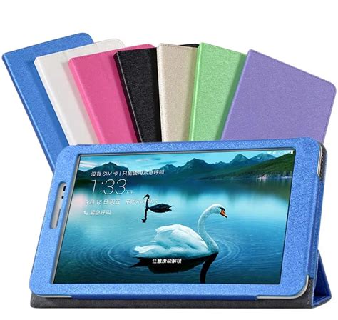 Capa De Couro Pu Com Fechamento De Seda Ultra Fina Dobrável Tipo Flip Para Huawei Honor T1 80