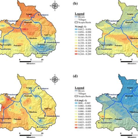 A Tds Spatial Distribution B Mg²⁺ Spatial Distribution C Cl⁻ Spatial