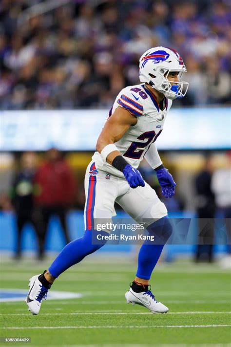 Taylor Rapp Of The Buffalo Bills Defends In Coverage During An Nfl
