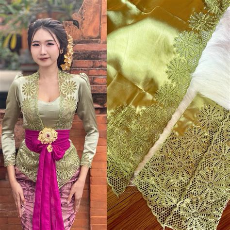 Jual Kain Kebaya Bordir Silk Cradenza Premium Terbaru Terlaris Termurah Bahan Kebaya Silk