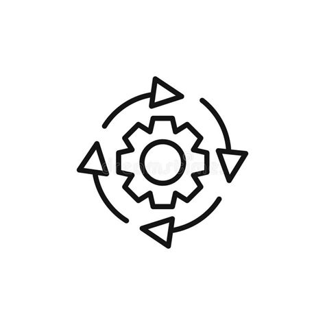 Processing Icon Outline Collection In Black Stock Vector Illustration