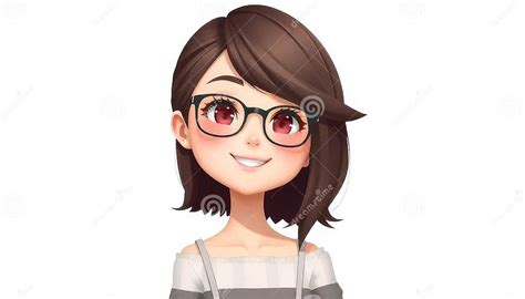 Girl With Glasses And A Smile Stock Image Image Of Pretty White