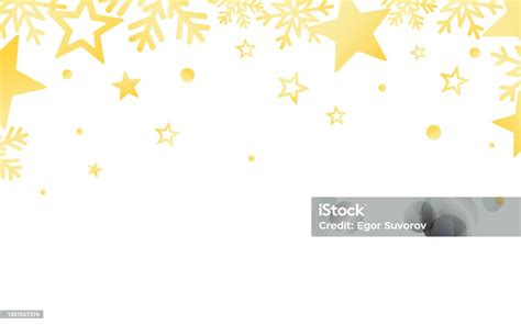눈송이 골드 프레임 인사말 카드 또는 웹에 대한 반짝이 테두리 크리스마스 장식 황금 별과 요소 축제 요소겨울 포스터 템플릿 벡터