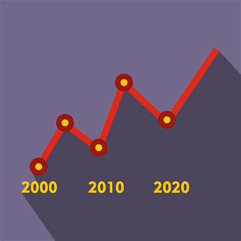 Premium Vector Arrow Graph Icon In Flat Style On A Violet Background