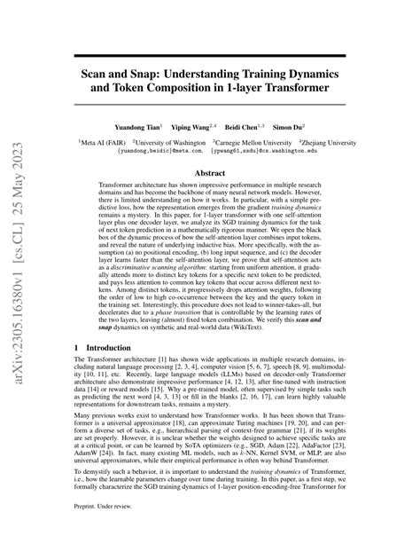 Pdf Scan And Snap Understanding Training Dynamics And Token