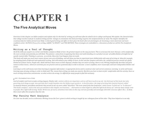 3 Chapter 1 Writing Analytically Pdf Chapter 1 The Five Analytical Moves Overview In This