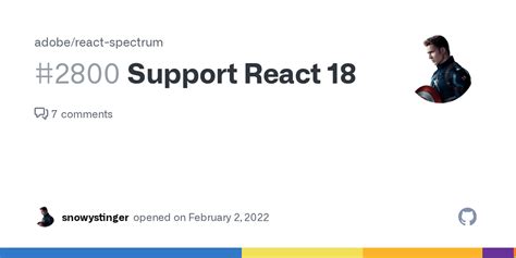 Support React 18 · Issue 2800 · Adobe React Spectrum · Github