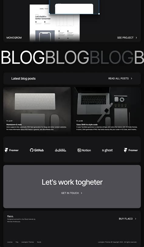 flaco personal multipage theme built with astro tailwind css and mdx indie hackers