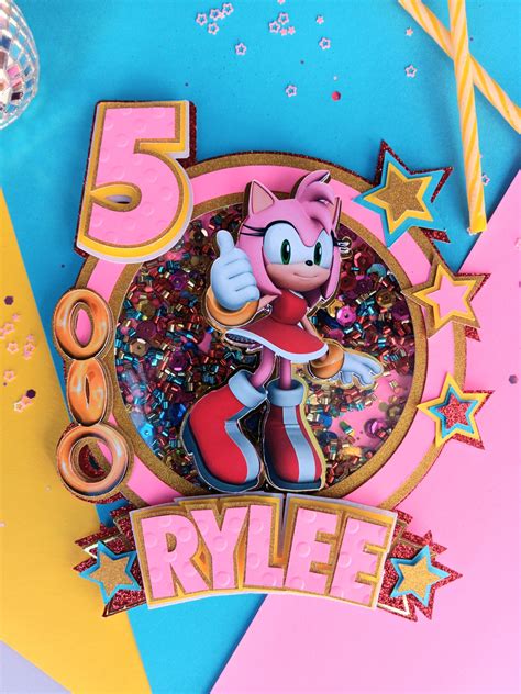 Amy Rose Cake Topper Sonic Character Cake Topper Girl Birthday Cake