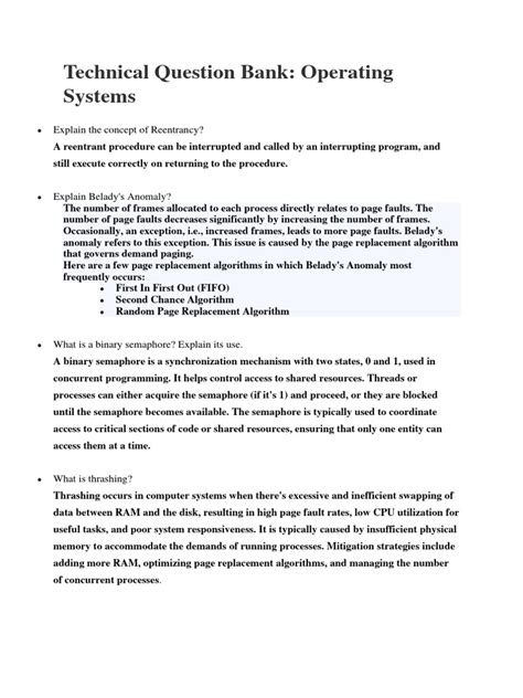 Technical Question Bank Operating Systems Pdf Process Computing Operating System