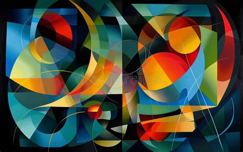 Abstract Wallpaper Color Luminogram Layered Angular Geometric Shapes In Vibrant Colors Stock