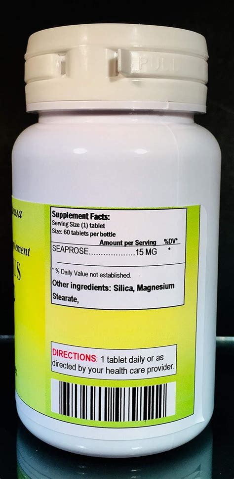 Sinus Aid Seaprose Congestion Mucus Sinus Inflamation 1 Bottle 60 Tablets