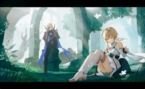 Lumine And Dainsleif Genshin Impact Drawn By Anna Drw01 Danbooru