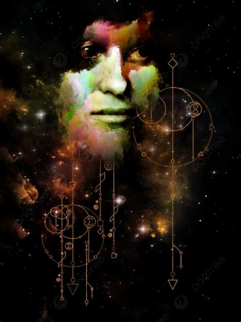 자아의 수학 그녀의 기호 시리즈 내면의 자기 주제에 대한 젊은 여성의 추상 초상화 그림 사진 배경 및 무료 다운로드를위한 그림 Pngtree