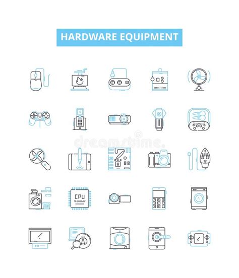 硬件设备矢量线图标集 机械电气部件工具联网配线 向量例证 插画 包括有 机架 线路 电缆 购物车 272742070