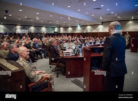 Secretary Of Defense Jim Mattis Speaks To Military And Civilian Leaders At U S Central Command