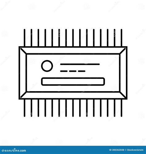 Microcontroller Electrical Engineer Line Icon Vector Illustration Stock