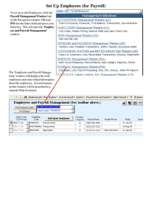Fillable Online Set Up Employees For Payroll To Set Up Or Edit Employees Click The Payroll