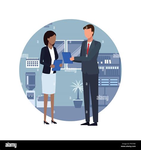 Two Business Colleagues Discussing Work Stock Vector Image And Art Alamy