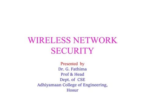 Wireless Network Security Ppt