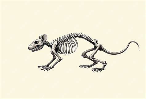 A Drawing Of A Skeleton Of A Rat With A Skeleton On It Premium Ai Generated Image