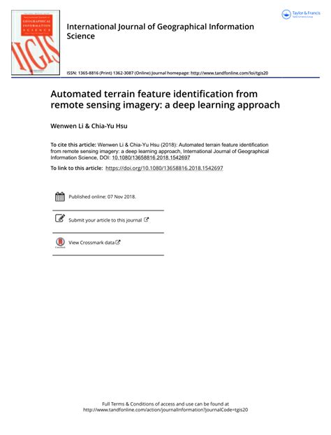 Pdf Automated Terrain Feature Identification From Remote Sensing Imagery A Deep Learning Approach
