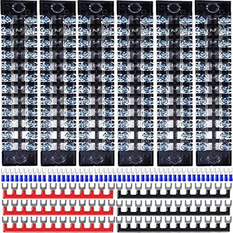 Terminal Blocks 12 Position 62pcs Set Screw Terminal Block With Cover Connector Bus Bar
