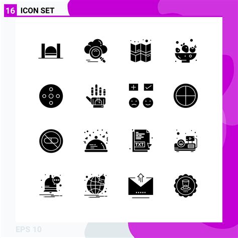 Set Of 16 Modern Ui Icons Symbols Signs For Footage Drink Online Food