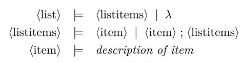 Syntax Which Package Can Be Used To Write Bnf Grammars Tex Latex