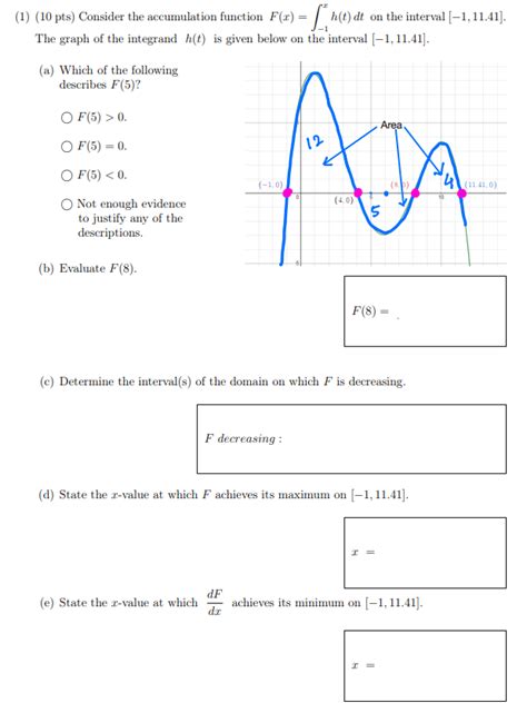 1 10 Pts Consider The Accumulation Function