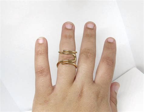 Ss Designs 14k Yellow Gold Fill Splint Ring •mallet Finger Ring