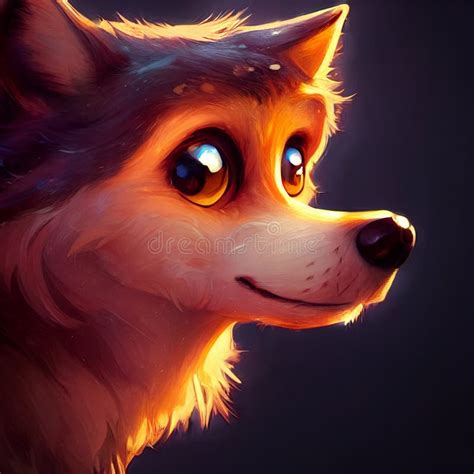 Image Of A Wolf Drawn In Pixar Style Stock Illustration Illustration