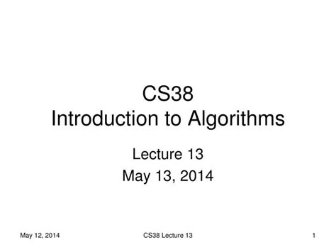 Ppt Cs38 Introduction To Algorithms Powerpoint Presentation Free Download Id2076641