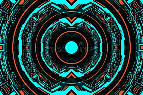 Circle Pattern Geometric Shape Abstract Technology Futuristic Hud Stock