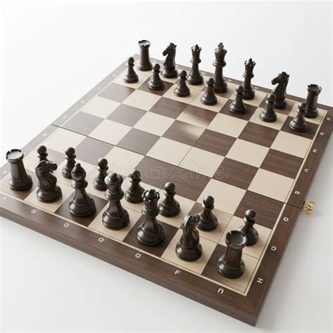 Chessboard With Classic Wooden Design Displaying Dark And Light