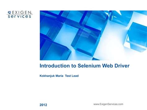 Introduction To Selenium Web Driver Ppt