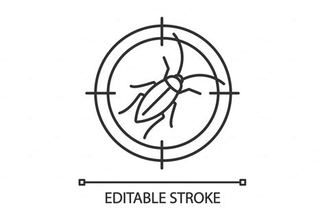 Cockroach Target Linear Icon Outline Icons ~ Creative Market
