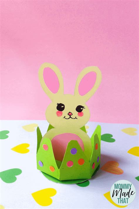 Easter Bunny In Grass Craft Free Rabbit Craft Template