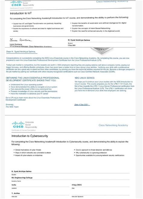 H Syed Arshiya Salma On Linkedin Courses Completed In Cisco Networking Academy 1introduction