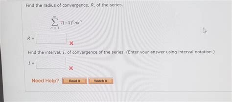 Solved Find The Radius Of Convergence R Of The Series