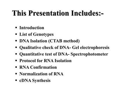 Rna Dna Isolation And Cdna Synthesis Pptx