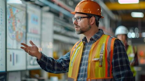 Project Progress Meeting Capture A Scene Where The Civil Engineer Is Leading A Progress Meeting