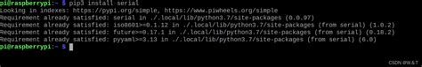 树莓派pip3 Install Serial出错pip Install Serial Csdn博客