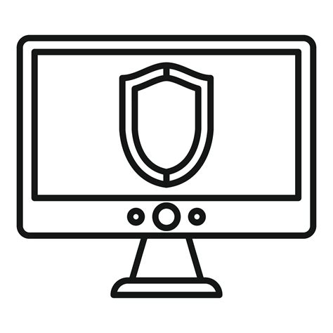 Computer Security Shield Icon Outline Style 14505555 Vector Art At Vecteezy