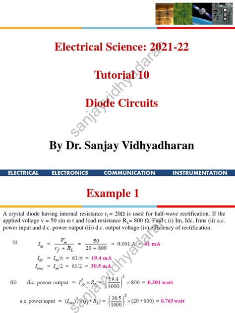 Tut 10 Diode Circuits Pdf Rectifier Diode
