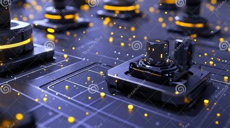 Futuristic Quantum Computer Processing Data With Complex Algorithms
