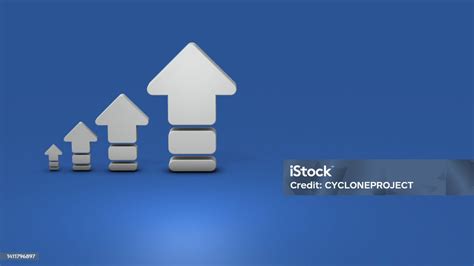 점차적으로 크기가 증가하는 위쪽 화살표 점진적인 상승을 나타내는 추상적 인 개념 진화와 확장 3d 렌더링 개념에 대한 스톡 사진 및 기타 이미지 Istock