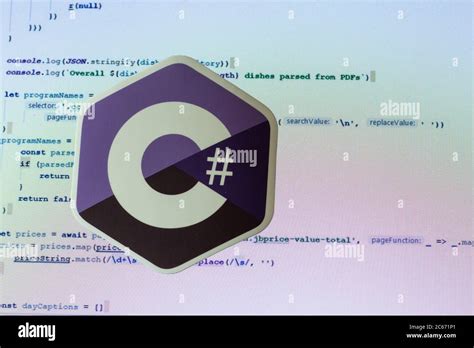 Moscow Russia 1 June 2020 C Sharp Logo Sign With Program Code On Background Illustrative