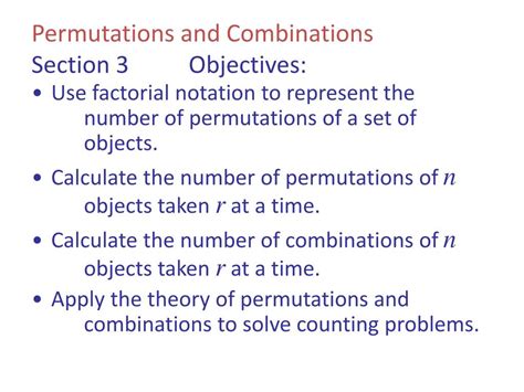 PPT Permutations And Combinations Section Objectives PowerPoint Presentation ID