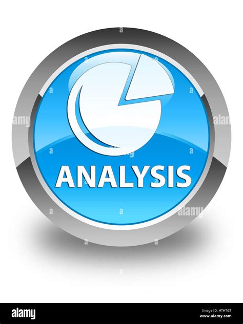 Analysis Graph Icon Isolated On Glossy Cyan Blue Round Button